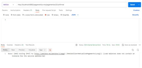 Fallback Method Retorna Erro 500 Internal Server Error Microsserviços