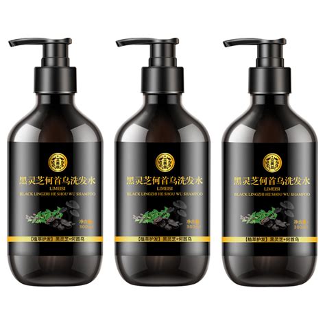 Black Ganoderma Lucidum And Polygonum Multiflorum Shampoo Plant Extract Thick Hair Shampoo