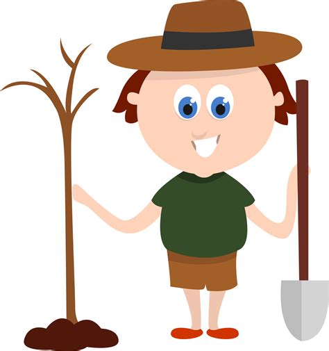 Man Planting A Tree Illustration Vector On White Background 13776769