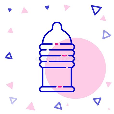 Line Condom Safe Sex Icon Geïsoleerd Op Witte Achtergrond Symbool Voor Veilige Liefde