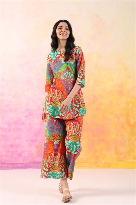 Sunset Splendor Palazzo Cotton Loungewear Set