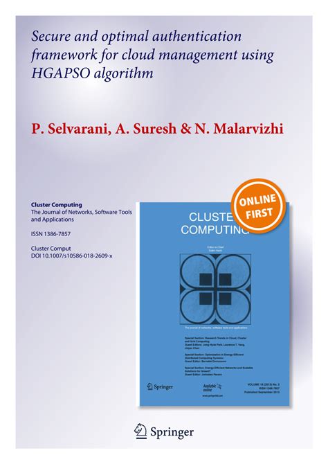 Pdf Secure And Optimal Authentication Framework For Cloud Management