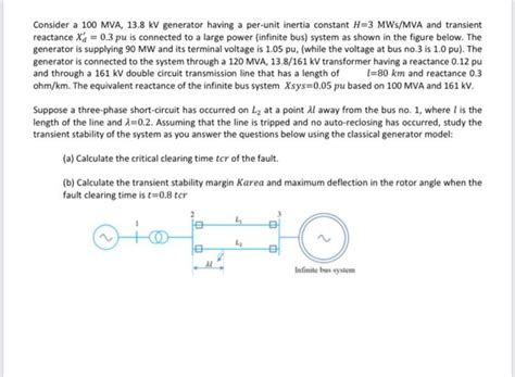 Solved Consider A 100 MVA 13 8kV Generator Having A Chegg Com