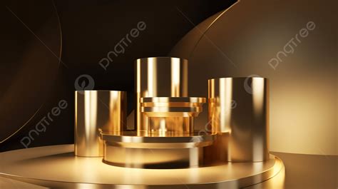 제품을 제시하는 현대 3d 그림 금 연단 기하학적 모양 둥근 연단 무대 연단 호화 연단 배경 일러스트 및 사진 무료 다운로드 Pngtree