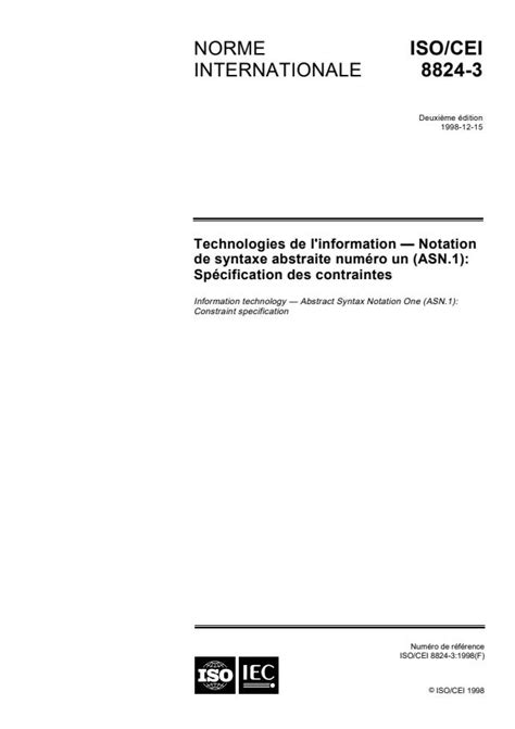ISO IEC Information Technology Abstract Syntax Notation One ASN Constraint