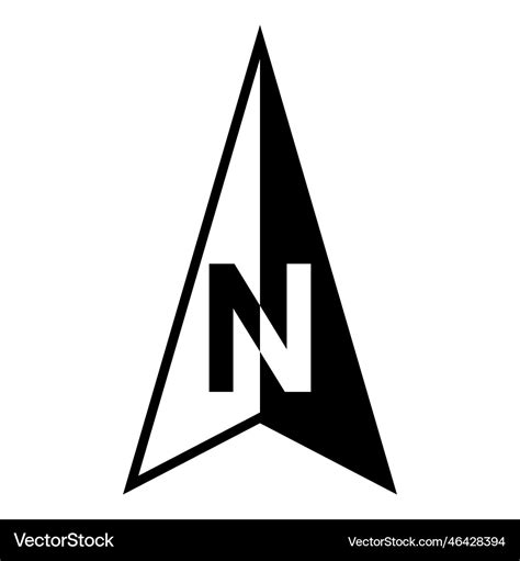N North Compass Map Icon Arrow North Logo Vector Image