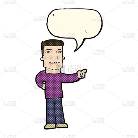卡通人指着说话气泡