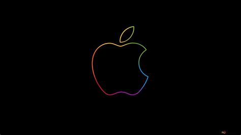 Colorful Apple Logo On A Black Background 4k Wallpaper Download