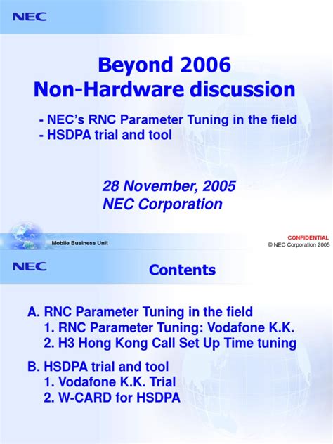 28 Nov 2005 Nec Presentation Pdf High Speed Packet Access Transmission Control Protocol