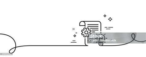 톱니바퀴 선 아이콘입니다 엔지니어링 도구 기호입니다 컬이 있는 연속 라인 벡터 건설 기계류에 대한 스톡 벡터 아트 및 기타