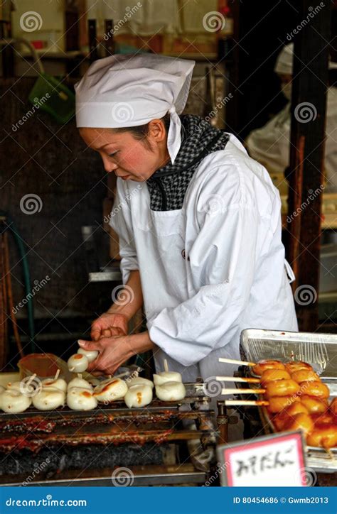 Woman Cooking Sweet Mitarashi Dango Editorial Photo Image Of Cook Chef 80454686