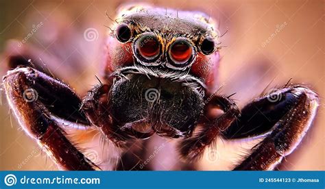 Spider In Macro Stock Image Image Of Honeybee Invertebrate 245544123