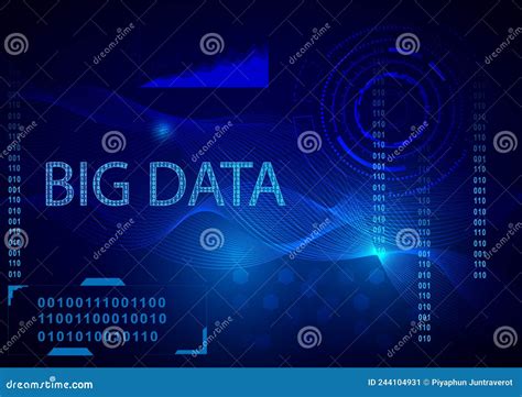 Abstract Background Concept Hitech Technology Digital Network Cyber Blue With Text Big Data