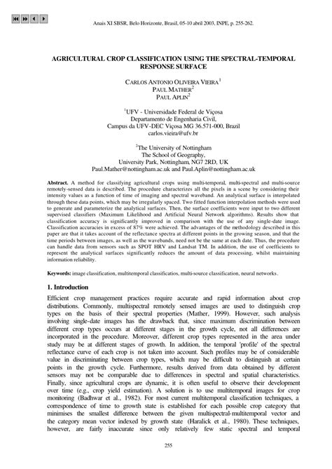 Pdf Agricultural Crop Classification Using The Spectral Temporal Response Surface