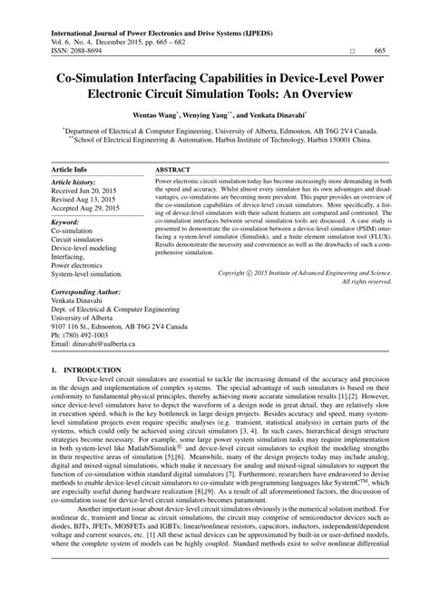 PDF Co Simulation Interfacing Capabilities In Device Level Power Electronic Circuit Simulation
