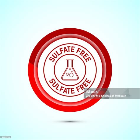 황산염 무료 아이콘 디자인 그림입니다 제품 보증을 위한 황산염 배지 라벨 없음 빨간색 버튼 디자인 0에 대한 스톡 벡터 아트 및 기타 이미지 Istock