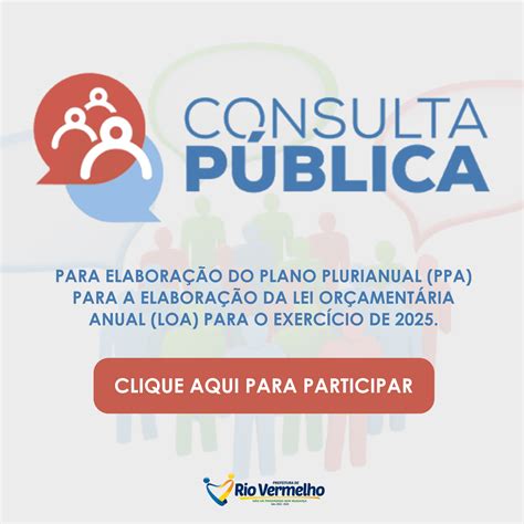 Consulta PÚblica Para Elaboração Da Lei Orçamentária Anual Loa Para