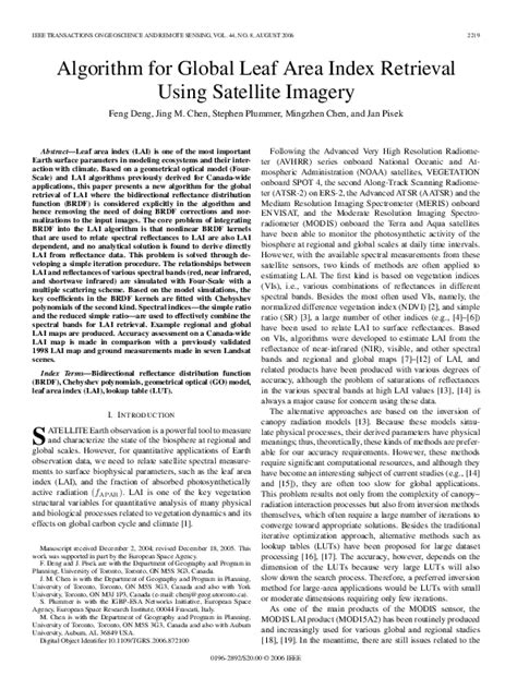 pdf algorithm for global leaf area index retrieval using satellite