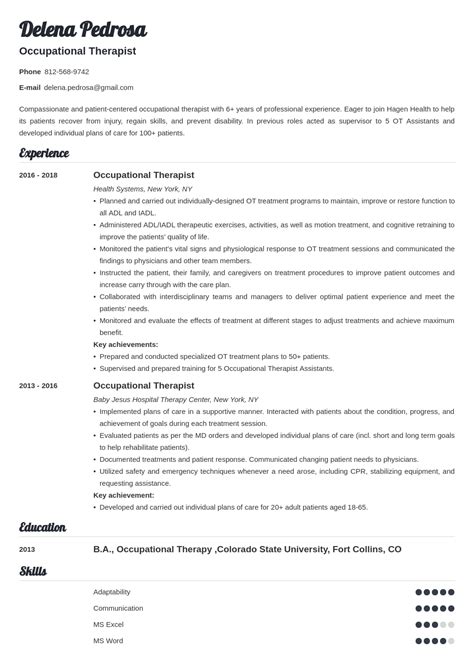 Occupational Therapy Resume Examples And Tips 2025