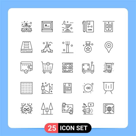 Set Of 25 Modern Ui Icons Symbols Signs For File Develop Agreement