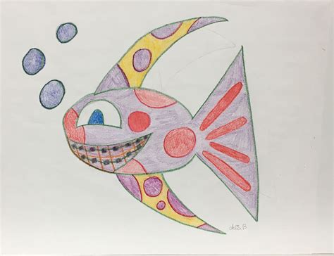 Funky Fish With Braces By Delia Possum County Folk Art Gallery