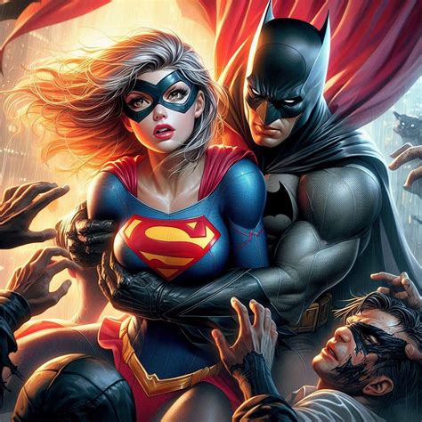 Batman Saving Supergirl From The Maniacs Ai Art By Evandromarquesamv