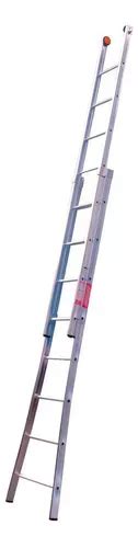 Escalera doble extensible de peldaños de aluminio MercadoLibre