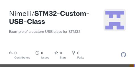 GitHub Nimelli STM Custom USB Class Example Of A Custom USB Class For STM