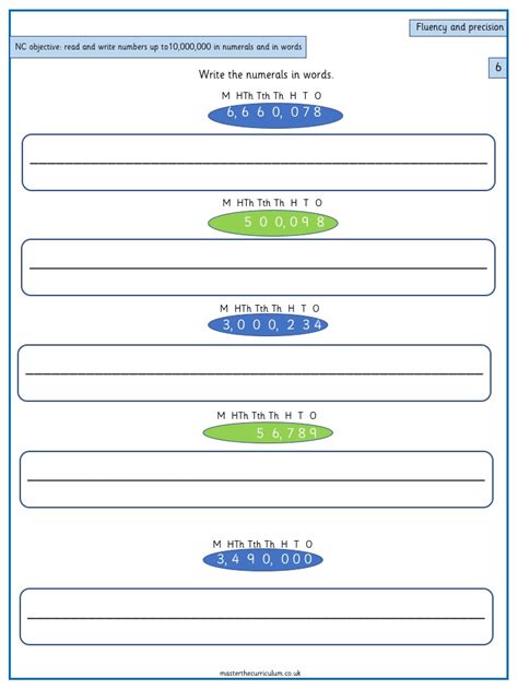 Read And Write Numbers Up To10000000 In Numerals And In Words 3