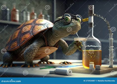 Turtle A Scientist In A Laboratory Stock Illustration Illustration Of