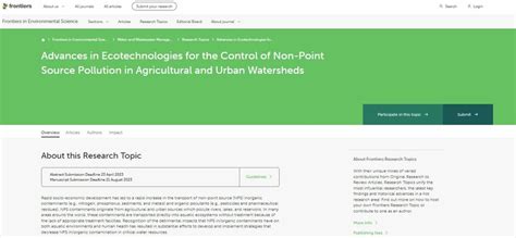 Pdf Call For Papers Research Topic Advances In Ecotechnologies For The Control Of Non Point