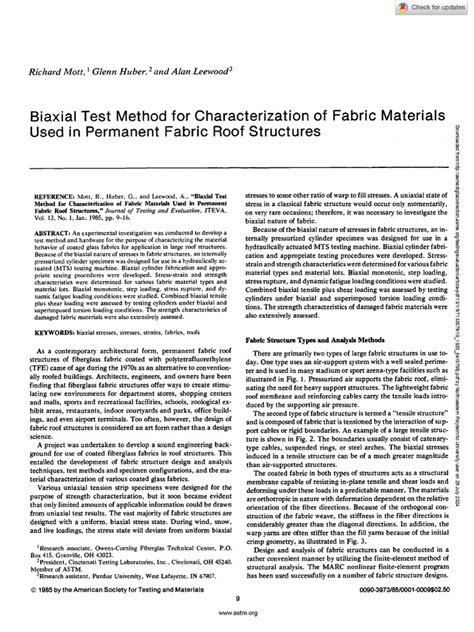 Biaxial Test Method For Characterization Of Fabric Materials Used In