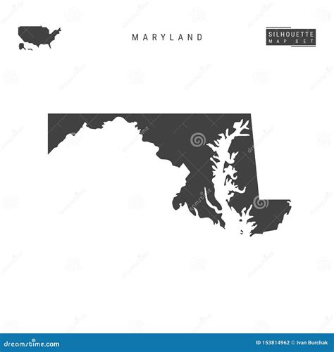 Maryland Us State Vector Map Isolated On White Background High