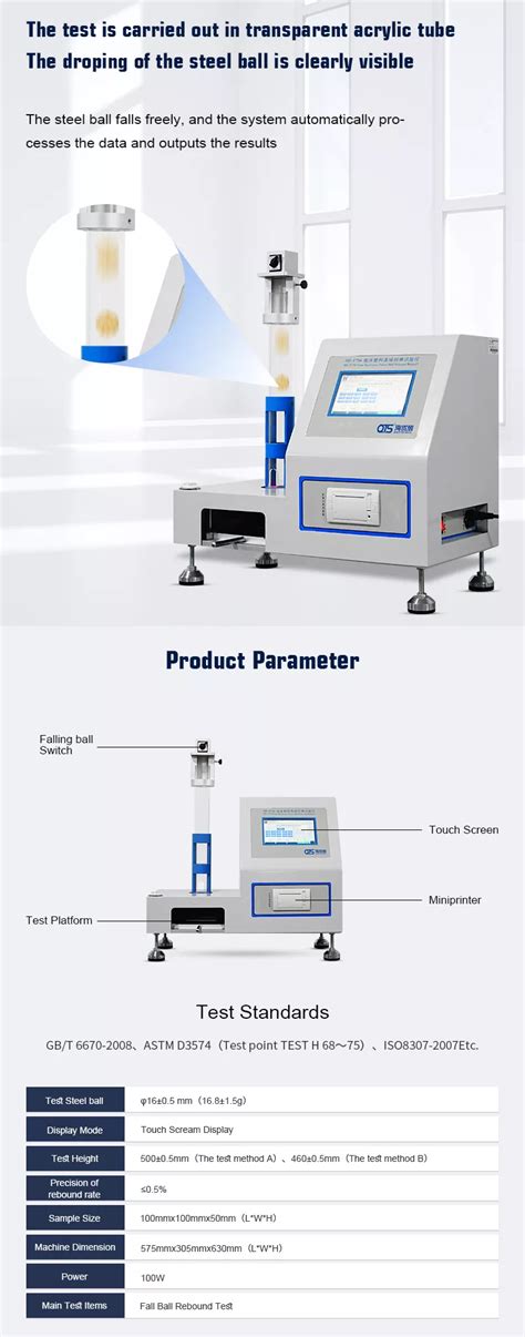 Electronic Foam Ball Rebound Fatigue Tester Haida International Equipment