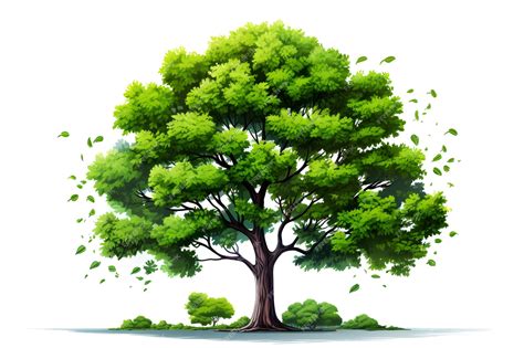 Premium Ai Image Isolated Tree On White Background Generative Ai