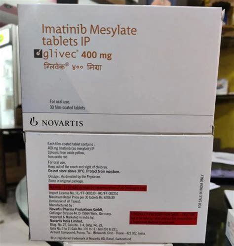 Glivec Gleevec Imatinib 400 Mg Tablets At ₹ 5500box Cancer Medicine
