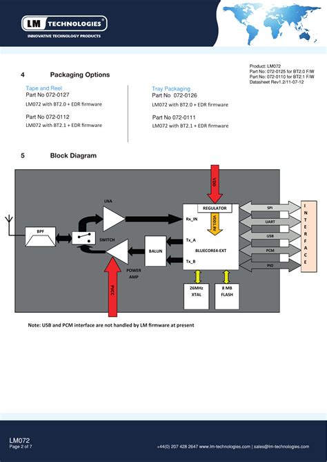 Lm Technologies Lm072 Bluetooth Module User Manual Lm072 Datasheet Fcc