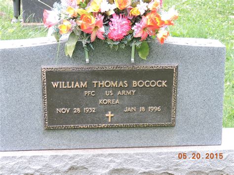 William Thomas Bocock 1932 1996 Find A Grave Memorial