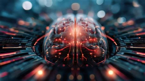 Futuristic Digital Brain Illustration With Glowing Circuits Representing Advanced Technology