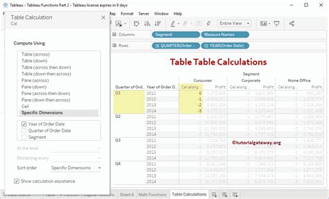 Table Calculation Tableau