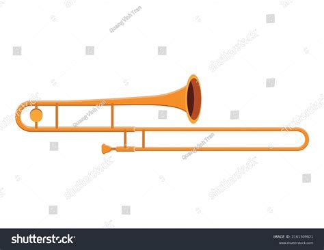 Golden Trombone Vector Design Trombone Flat Stock Vector Royalty Free