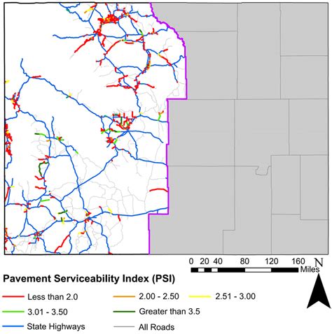 pavement serviceability index psi of the western part of the state in