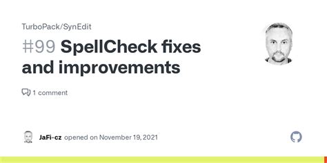 spellcheck fixes and improvements · issue 99 · turbopack synedit · github