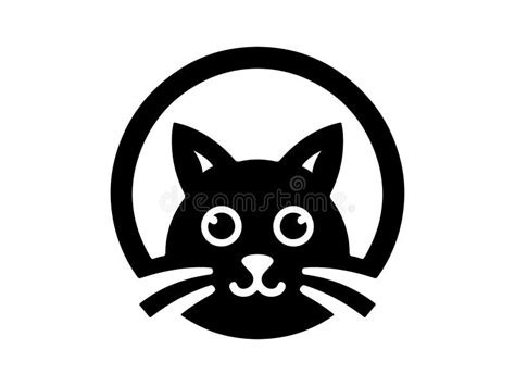 Cute Head Cat Logo Design Vector Template Stock Vector Illustration