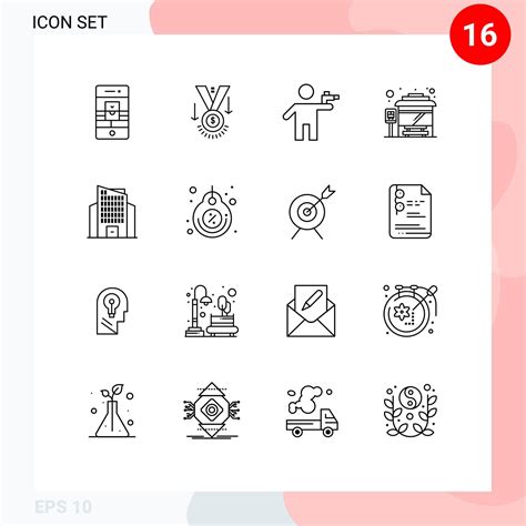 Set Of 16 Commercial Outlines Pack For City Bus Terminal Bus Winner