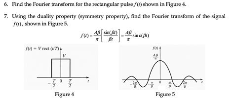 solved 6 find the fourier transform for the rectangular