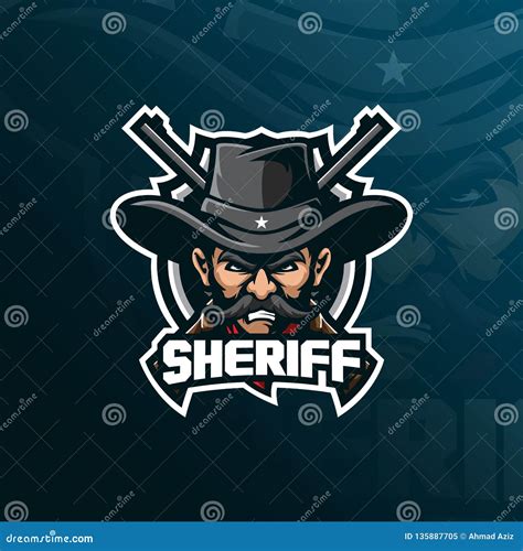 Sheriff Mascot Logo Design Vector With Modern Illustration Concept