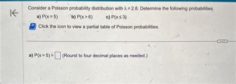 Solved Consider A Poisson Probability Distribution With