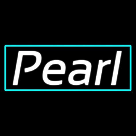 Turquoise Border Pearl Cursive White Neon Skilt ️ ®