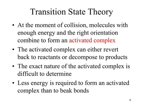 Theories Of Reaction Rates Transition State Theory And Collision Theory
